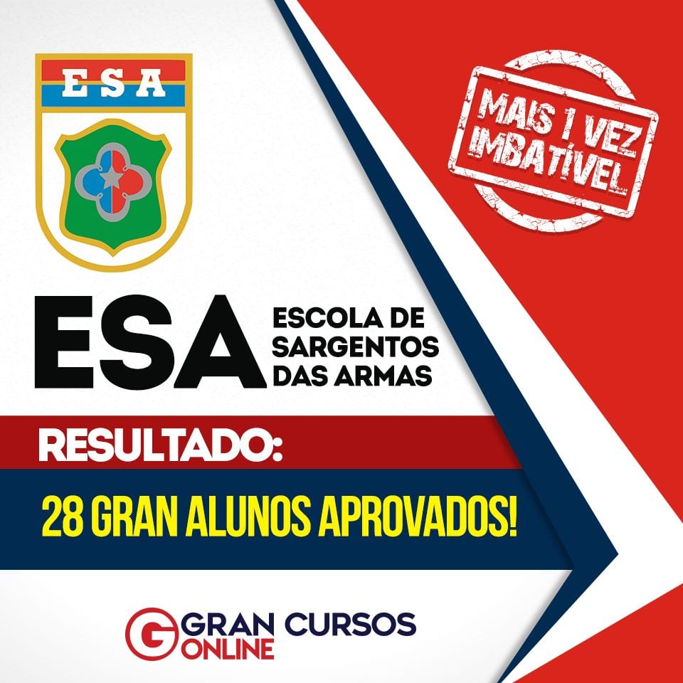 Resultado ESA 2018: 28 Gran alunos aprovados!