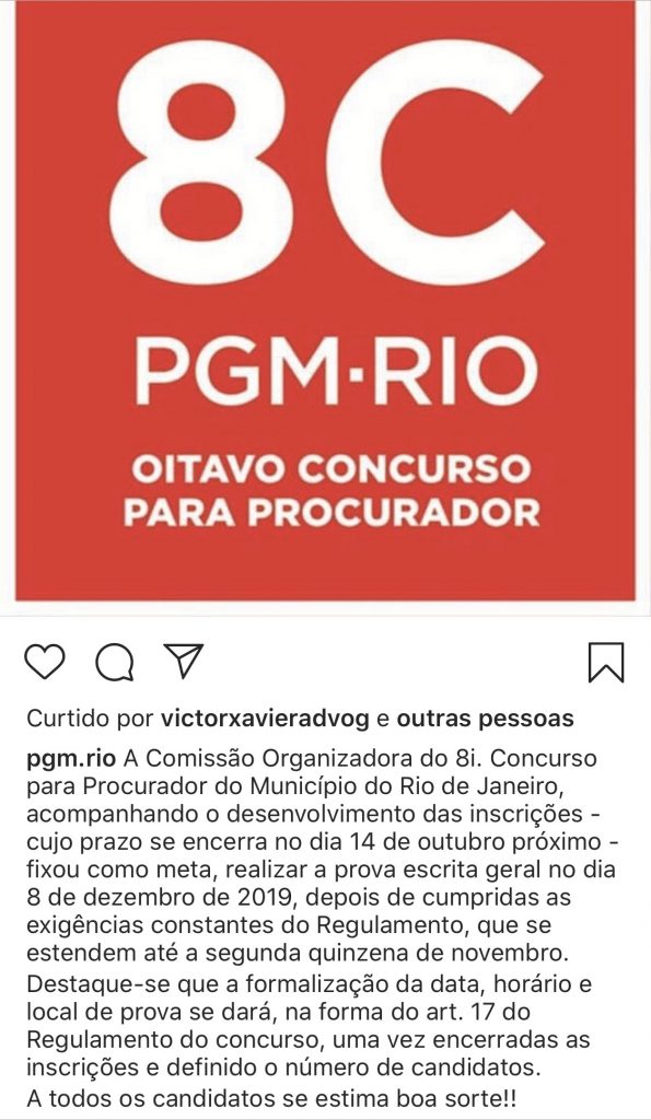 Concurso PGM RJ: Provas específicas de junho a agosto!