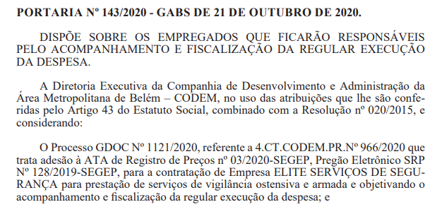 Concurso CODEM Belém PA: comissão formada. VEJA!