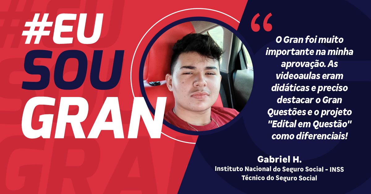 Aprovado em 1° lugar no INSS aos 18 anos: conheça Gabriel H.!