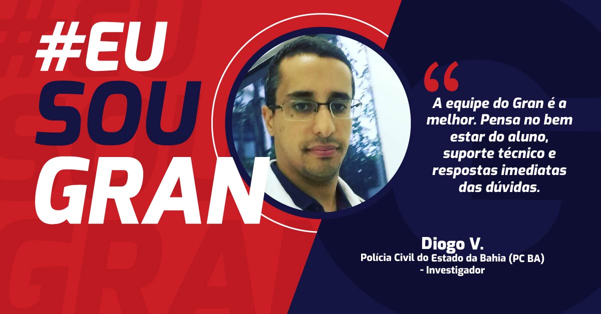 Diogo V. realizou o sonho de infância ao ser aprovado na PC BA