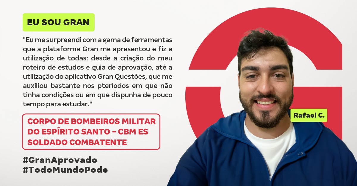 Aprovado entre os 15 primeiros em 6 meses: conheça Rafael C.!