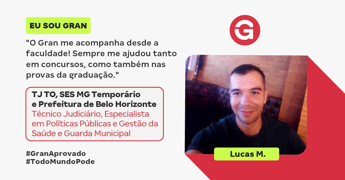 Logo que saiu o gabarito, Lucas M. soube que tinha sido aprovado!