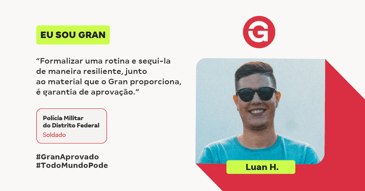 Estudando 5 horas por dia, Luan H. já conquistou 3 aprovações!