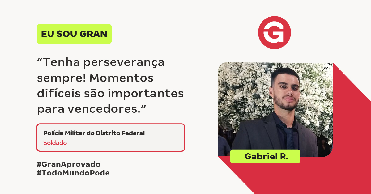 Ainda na faculdade, Gabriel R. conquistou a aprovação!
