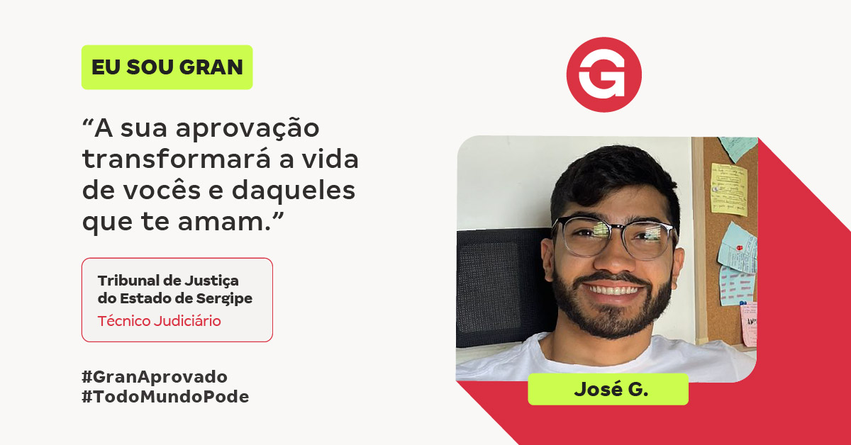 Em 10 meses de estudos, José G. conquistou a aprovação!