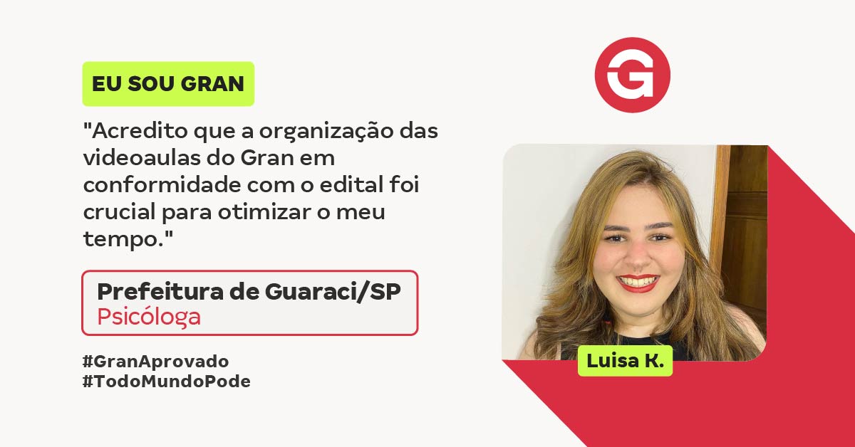 Luisa K. conciliou os estudos para concurso com duas graduações!