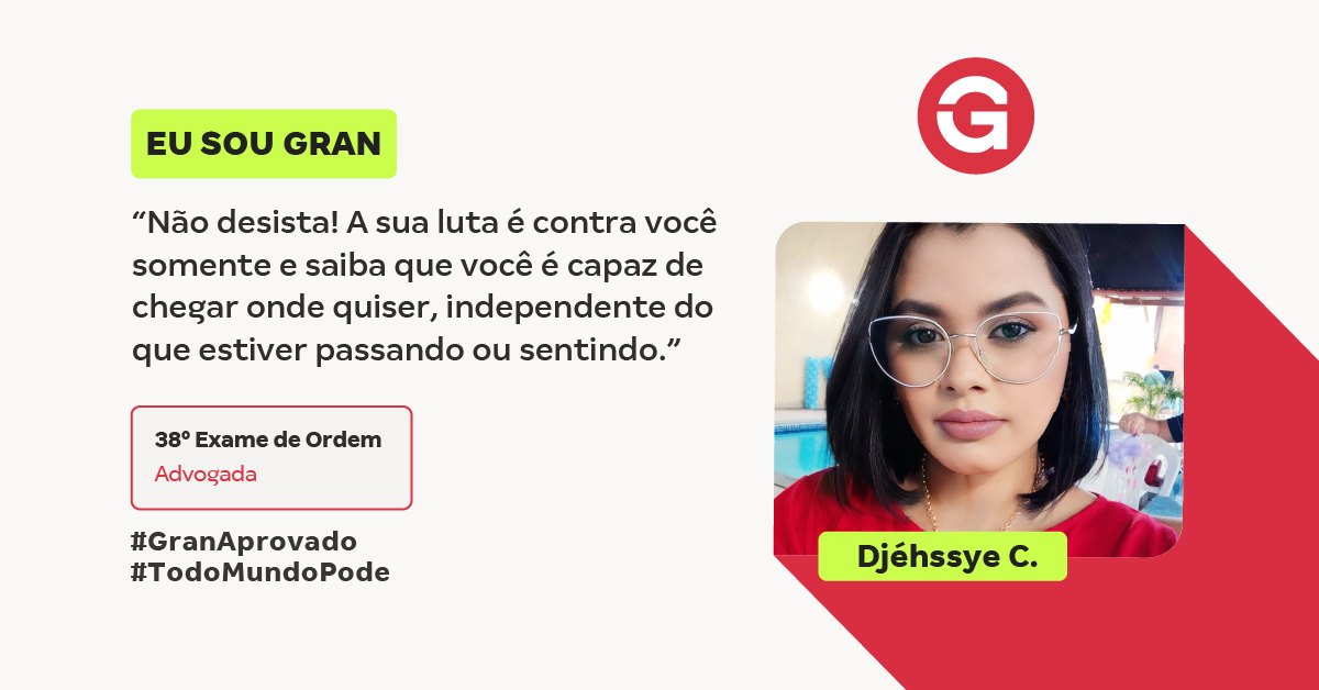 Djéhssye C. superou o medo da prova OAB e foi aprovada!
