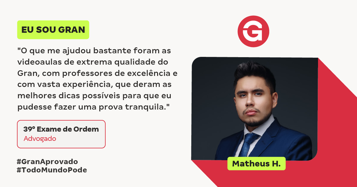 Mesmo com uma rotina muito cheia, Matheus H. foi aprovado!