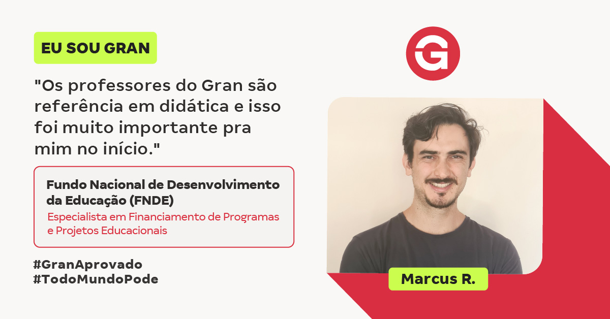 Motivado a fazer a diferença, Marcus R. buscou a carreira pública!