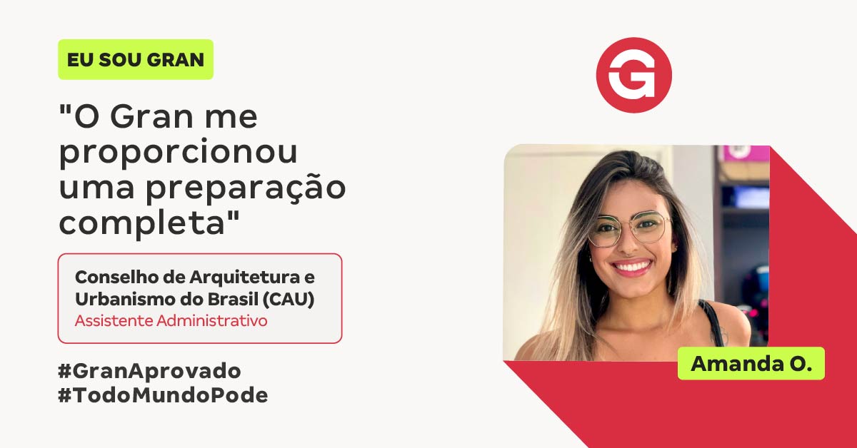 Após muita dedicação Amanda O. foi aprovada na CAU