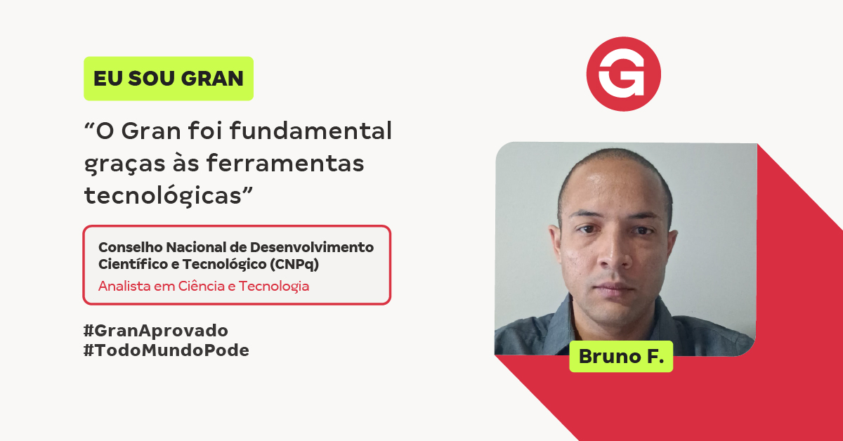 Após muita dedicação Bruno F. foi aprovado no CNPQ