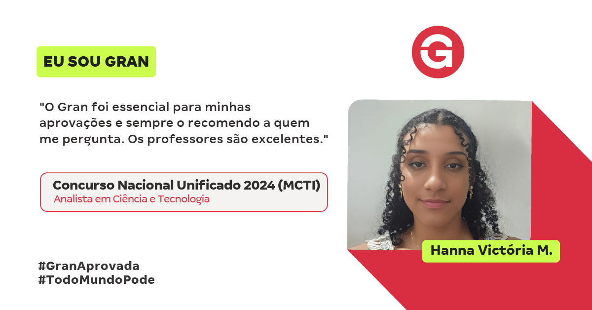 Hanna Victória M. venceu as conciliações e foi aprovada no CNU!